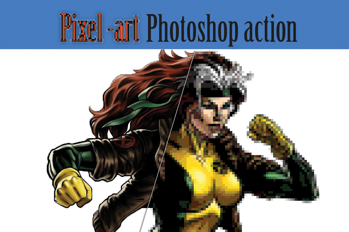 Pixel Art PS Action, an Action Add-On by DesignThor | Creative Market