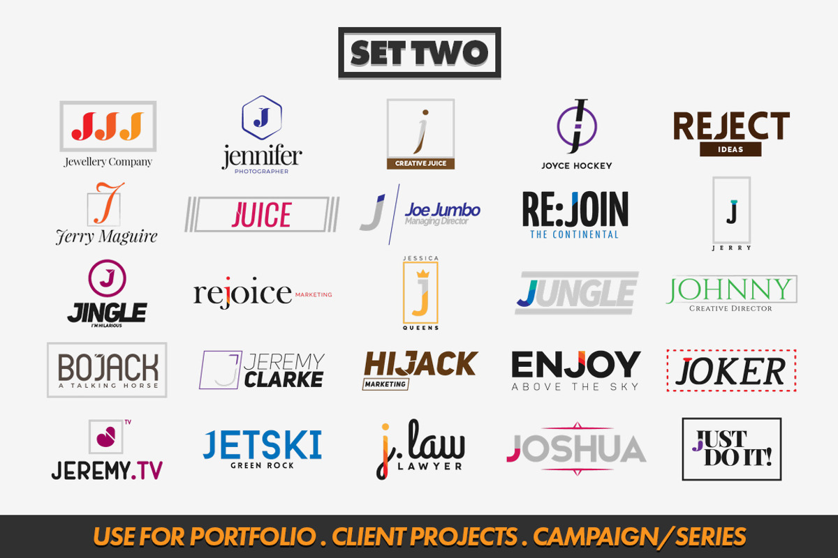 50 Letter 'J' Logos Bundle, a Branding & Logo Template by Warna Works