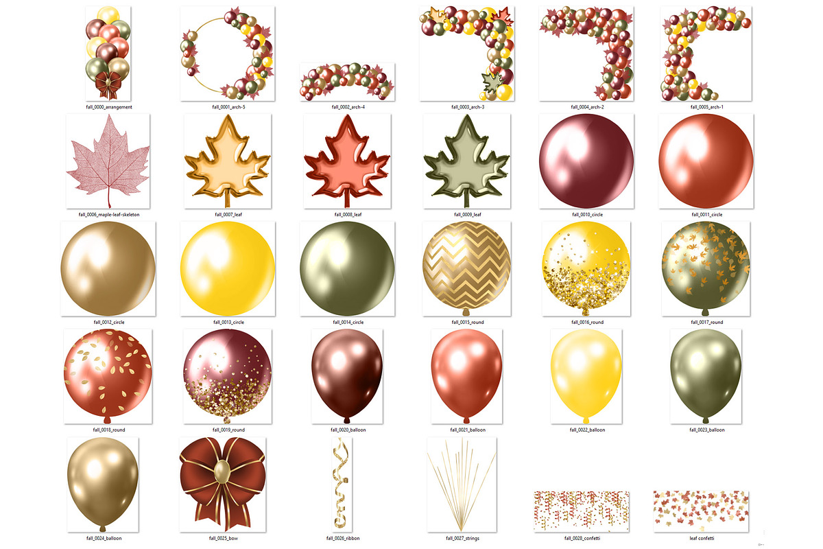 Fall Balloons Clipart, an Illustration by Digital Curio