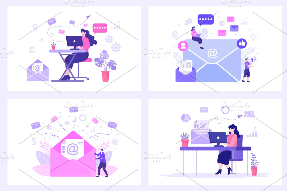 20 Email Marketing Illustration, an Object Illustration by denayunebgt ...