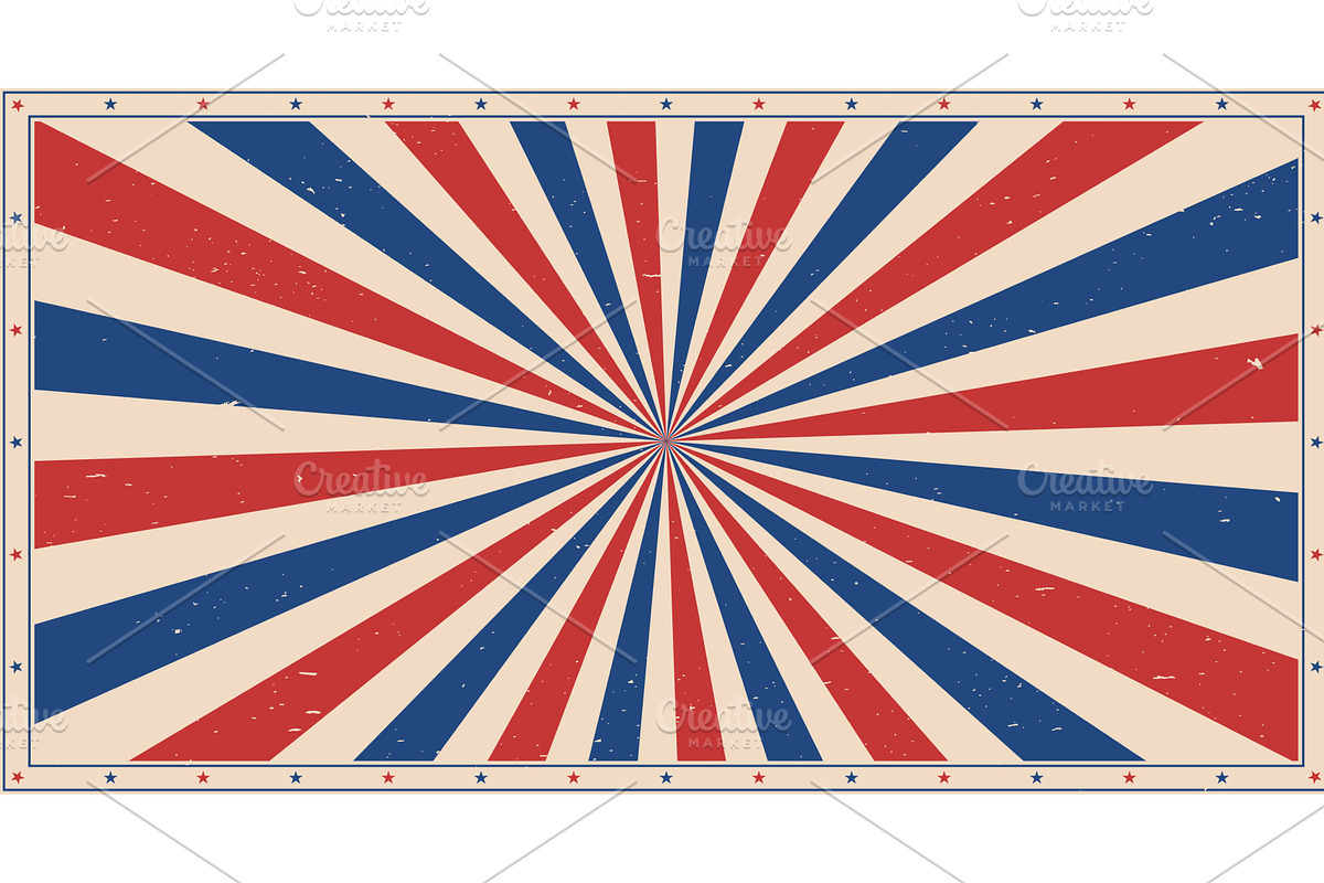 Carnival circus retro sunlight rays, a Decorative Illustration by ...