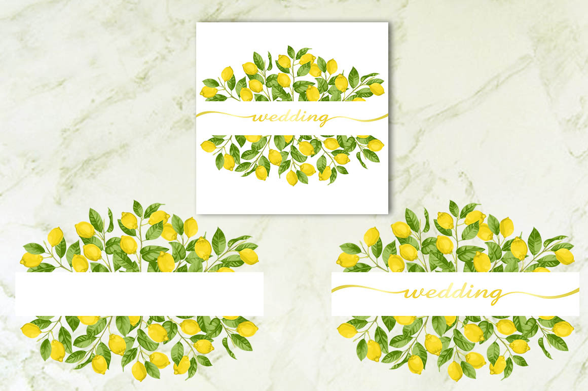 Wedding Invitation Card with Lemon, a Print Template by Elena Lux
