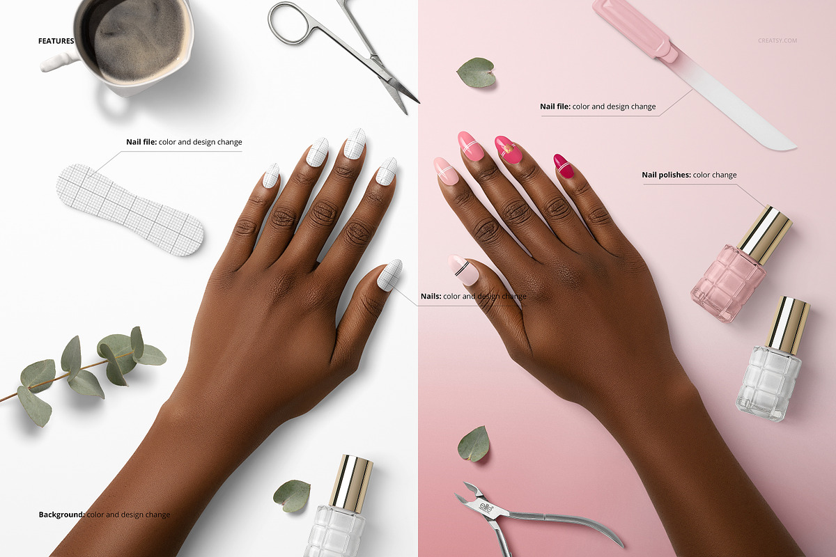 Nails Mockup Set vol.1, a Merchandise Mockup by creatsy5