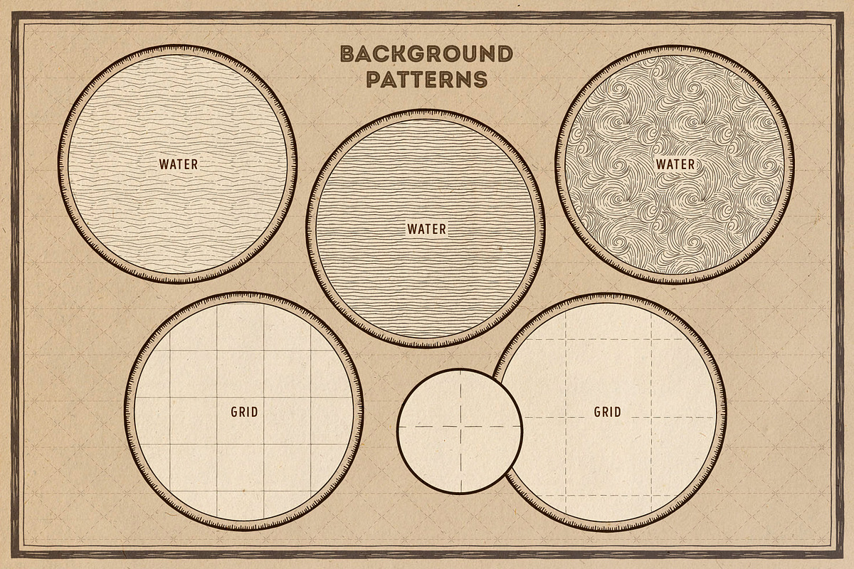 Vintage Map Elements Adobe Illustrator