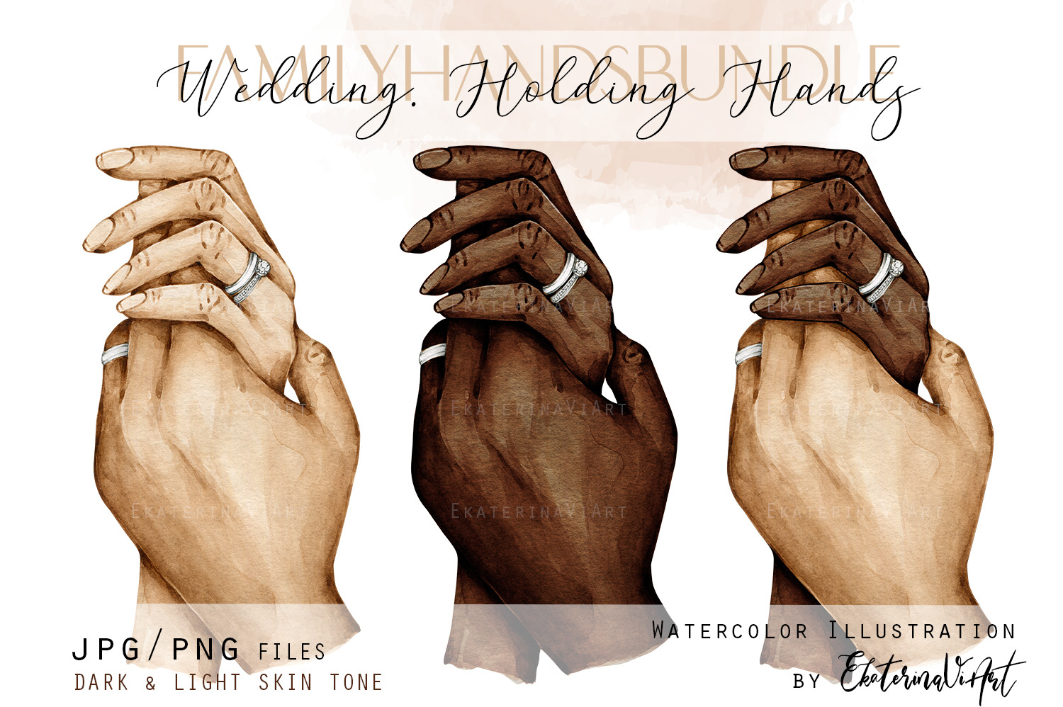 Wedding Holding Hands Love Couple, a Person Illustration by EkaterinaViArt