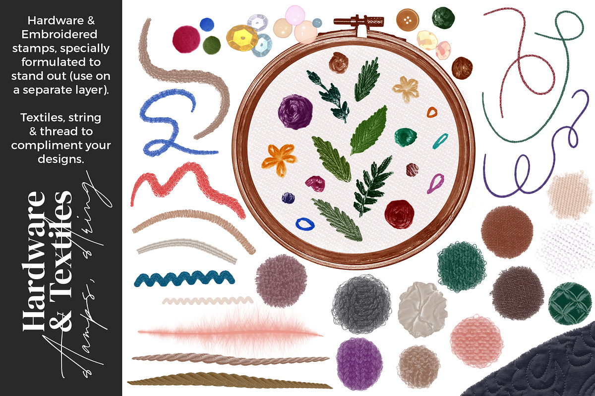Fiber Art Brushes for Procreate, a Brush Add-On by AJ Brushes