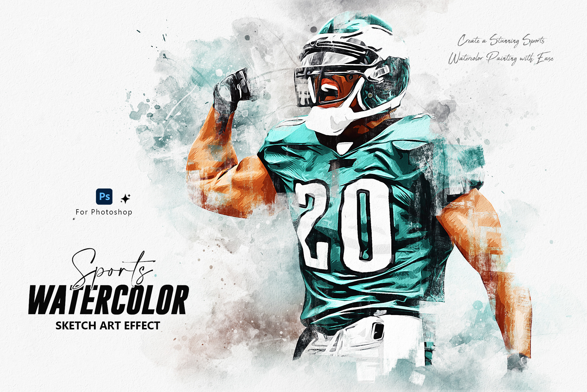 Sports Watercolor Sketch Art Effect