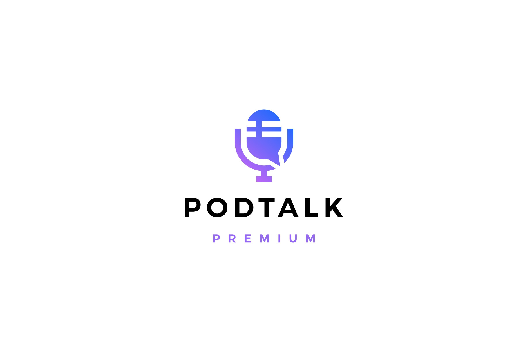 podcast mic talk chat bubble logo, a Branding & Logo Template by VSTRD ...