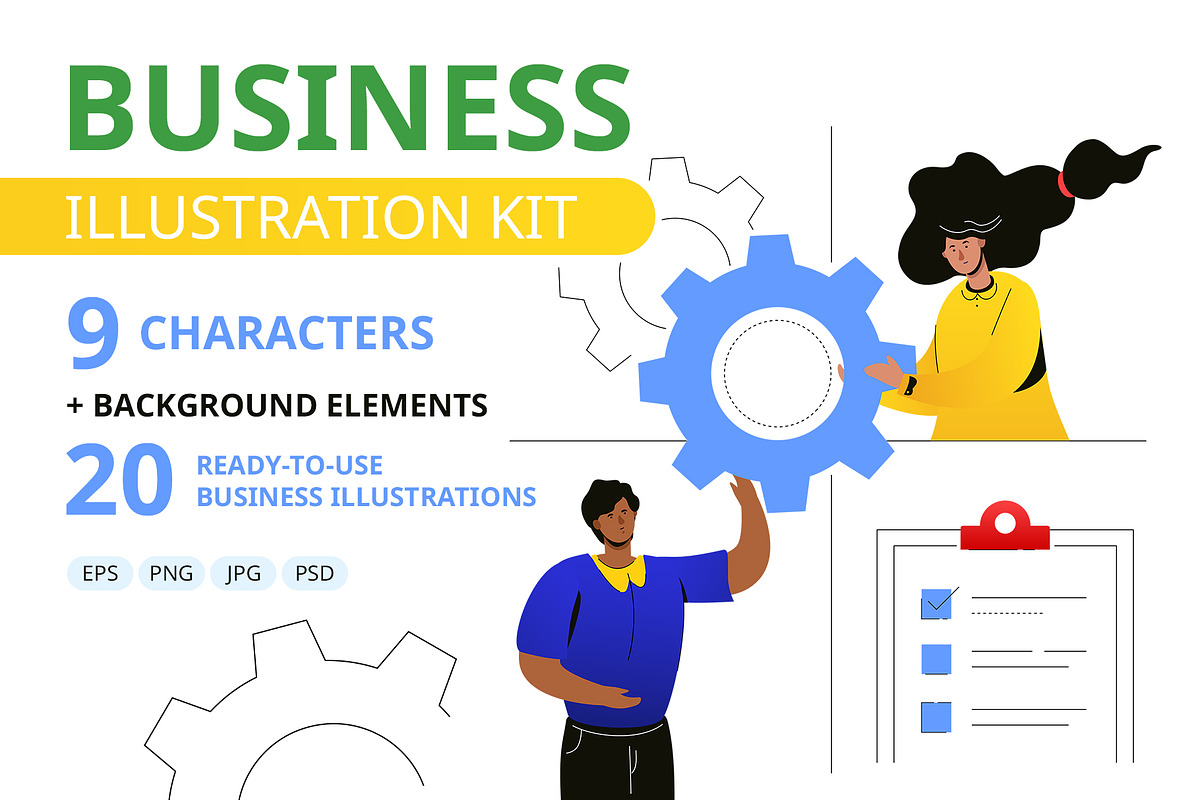 Business & Workflow Illustration Kit, an UI Kit Template by Boyko Pictures