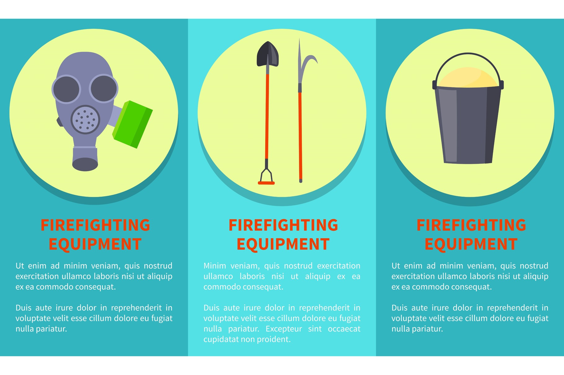 Tools for Firefighting on Circles Colorful Poster | Graphic Objects ...