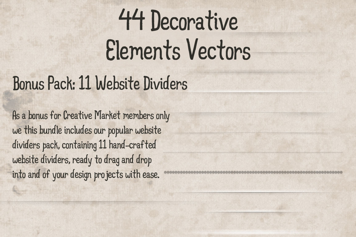 44 Decorative Vector Elements Pack, an Object Graphic by FanExtra