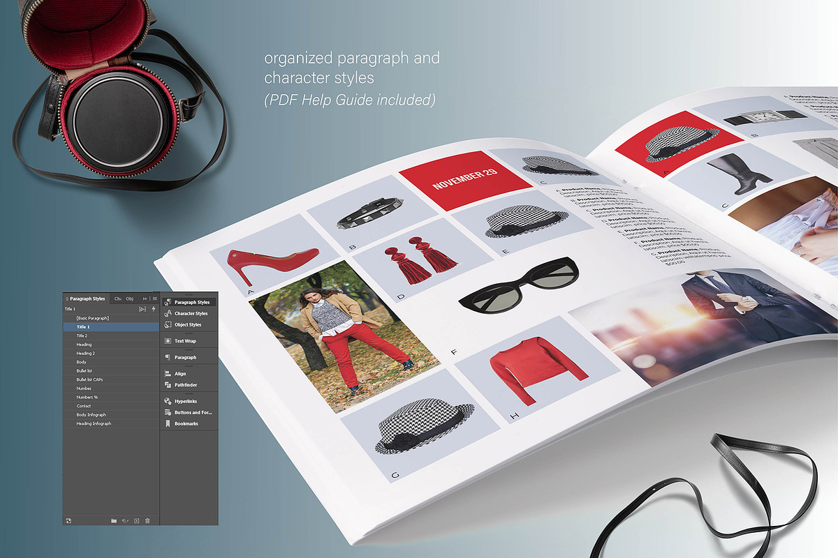 Black @ Red Brochure InDesign Template