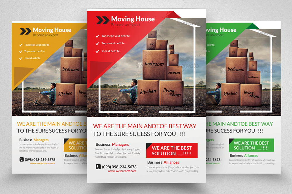 Moving House Business Flyer Template, a Flyer Template by Psd Templates