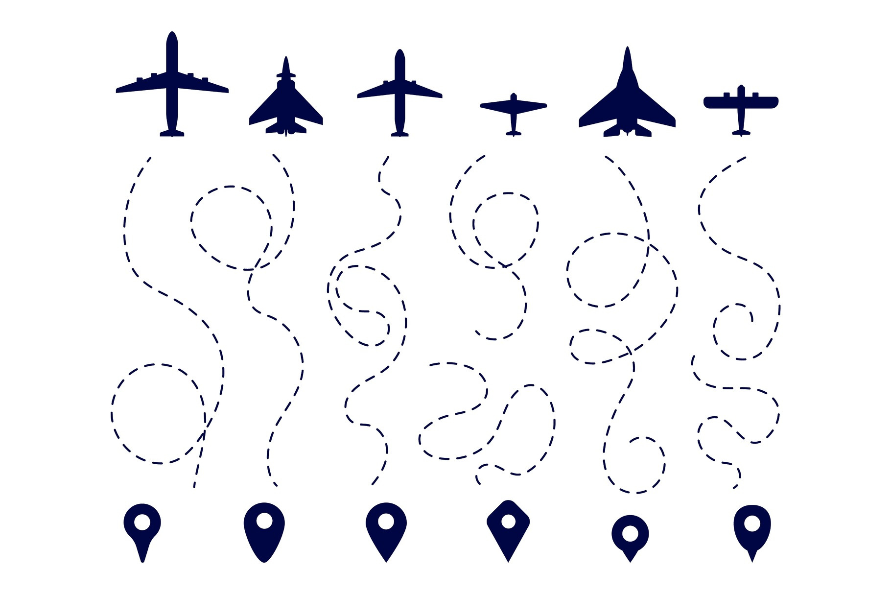 Aircraft routes. Plane direction | Graphics ~ Creative Market
