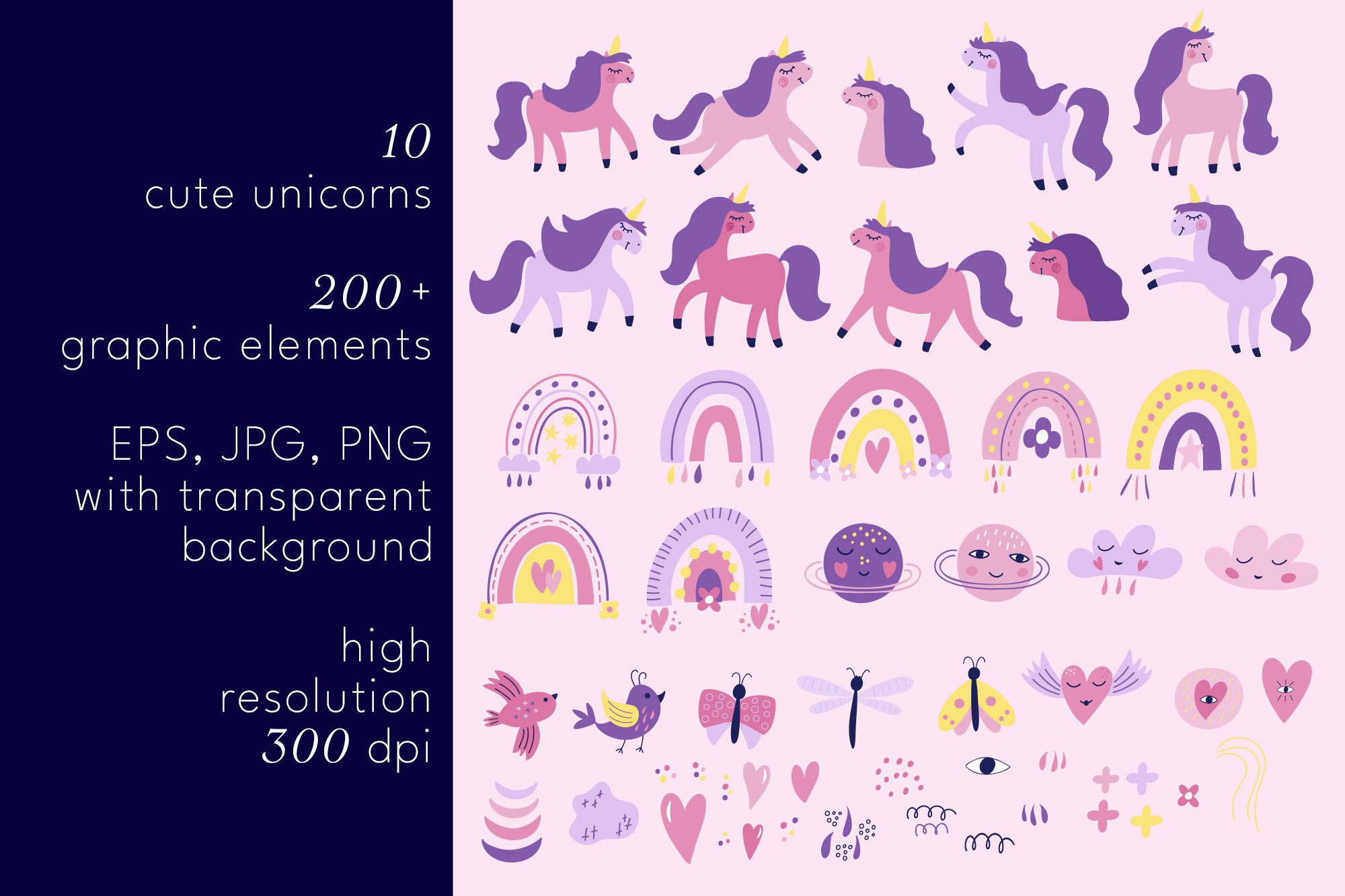 Magic unicorn collection | Creative Market