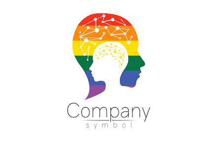 Vector logotype symbol of human head, an Education Illustration by Wittmann