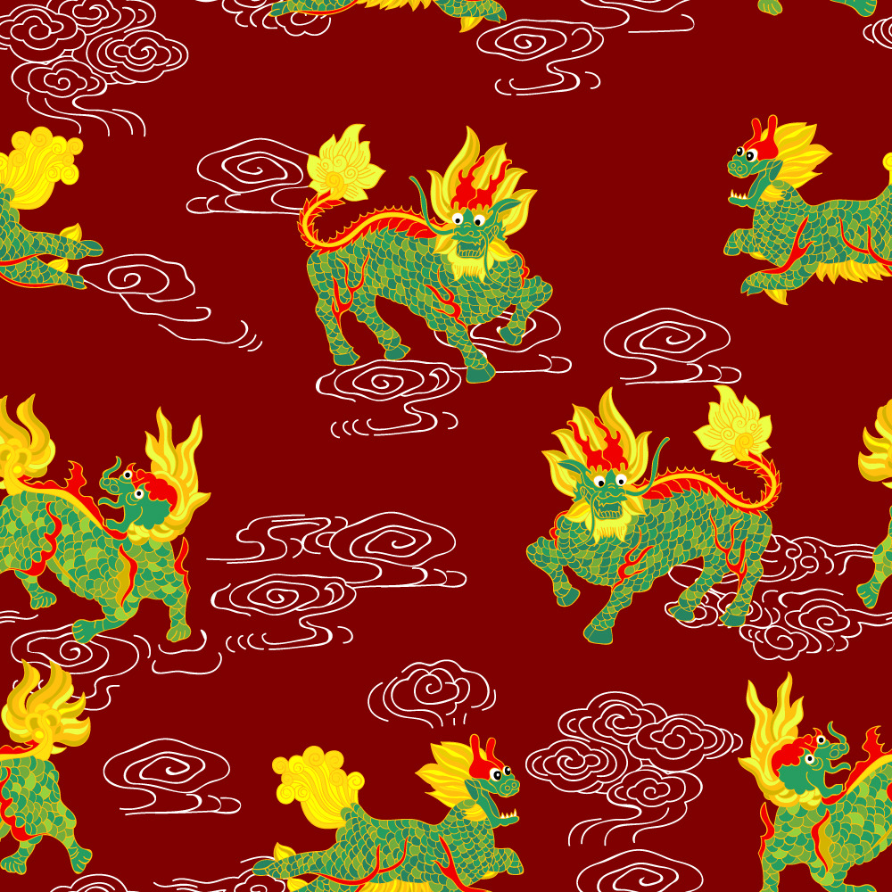 kirins, a Pattern Graphic by cutequokka2