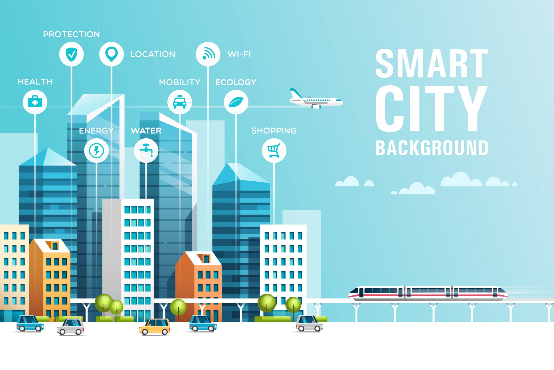 Smart City, a Technology Illustration by Faber14 | Creative Market