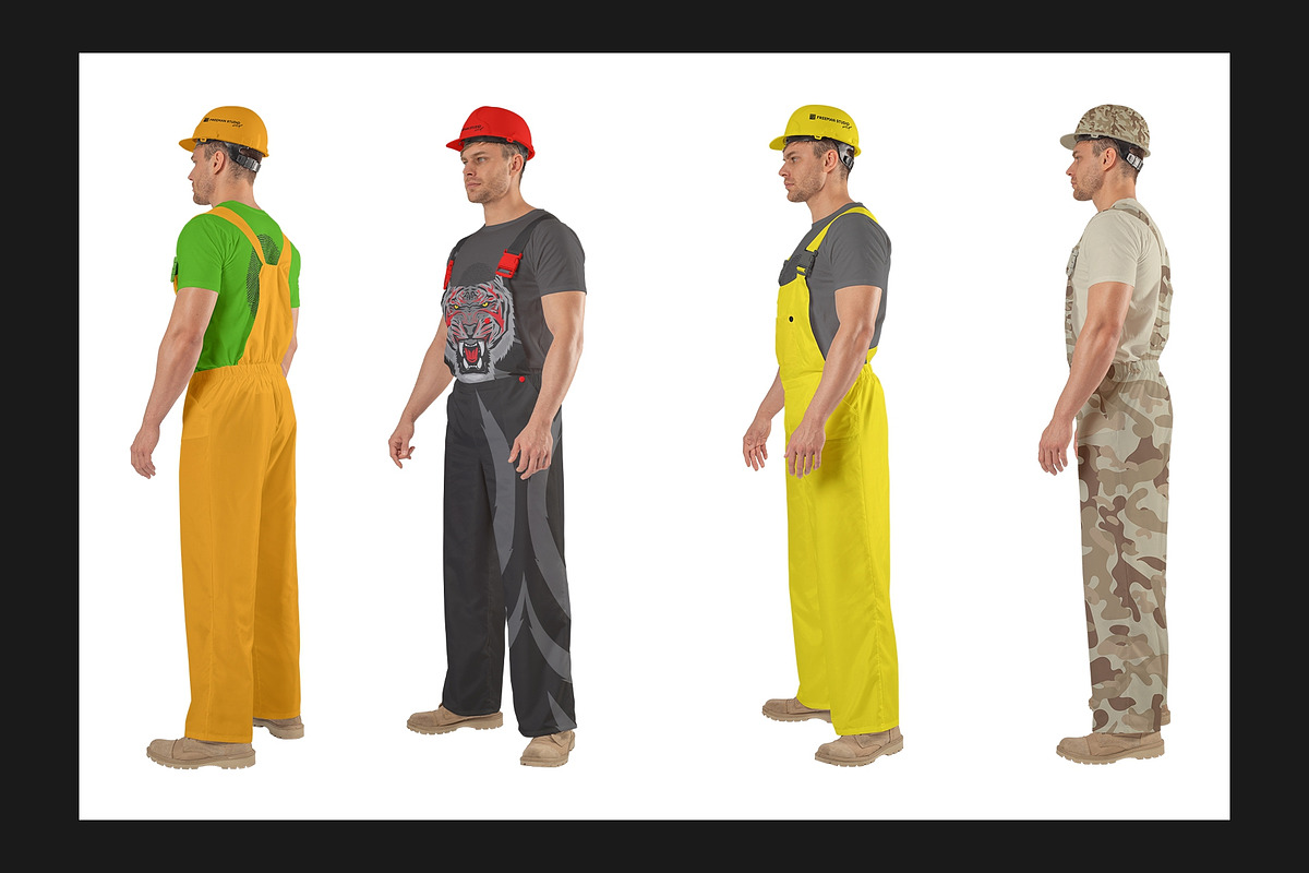 Working Overalls Suit Mock-Up Set, a Shirt Mockup by Freeman Studio