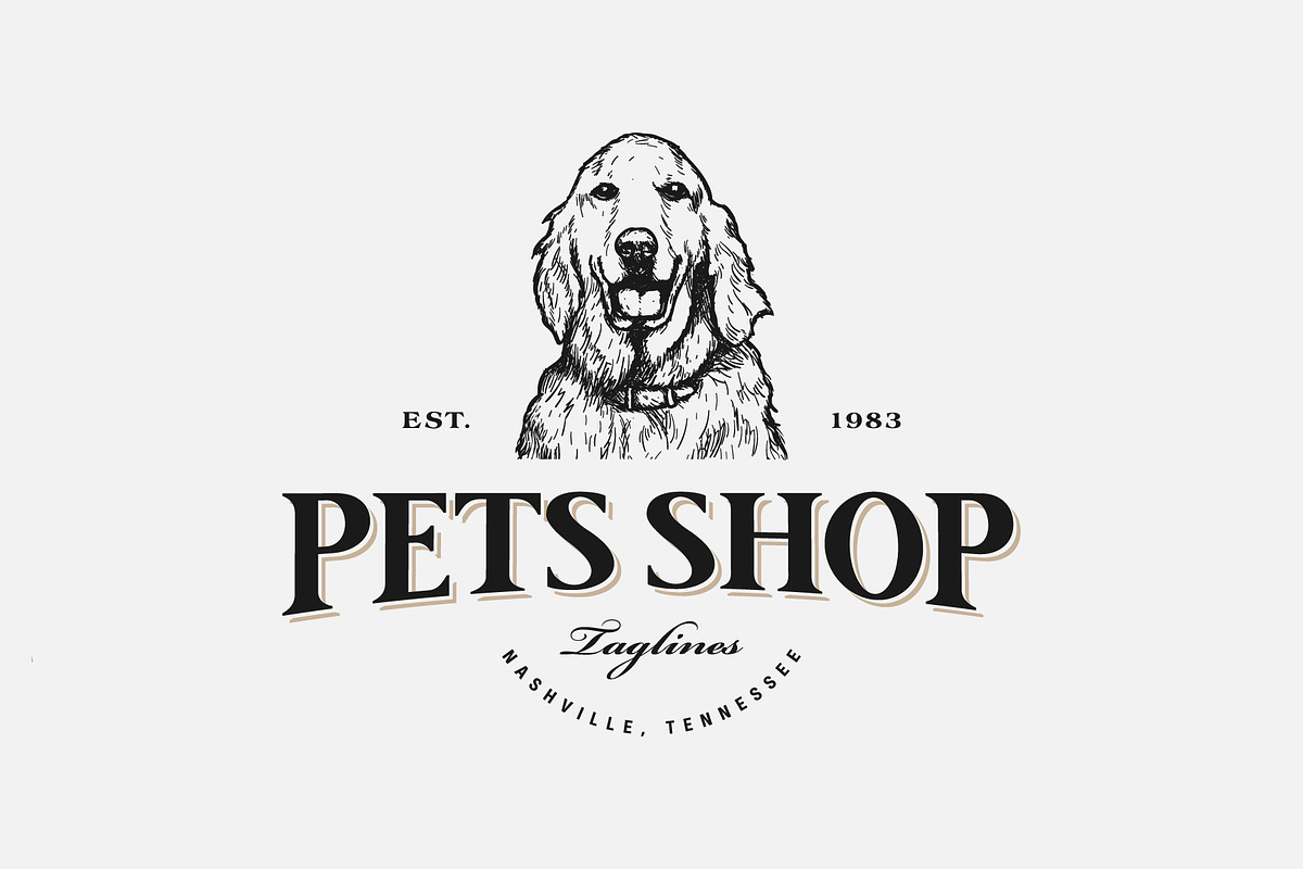 Dog Pet Logo Vintage Retro, a Branding & Logo Template by zdson ...