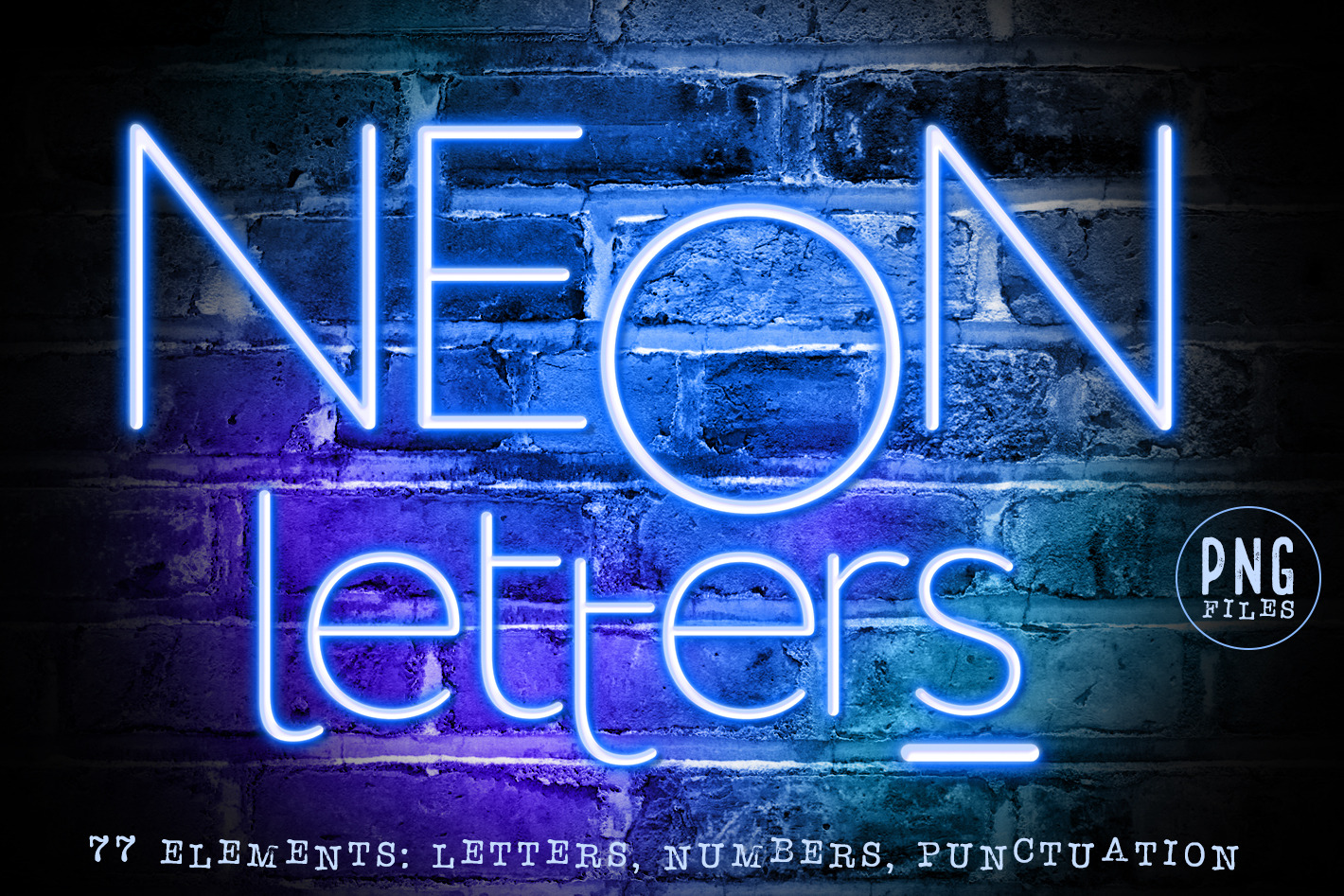 Blue NEON alphabet - numbers clipart, an Object Graphic by PixelJungle