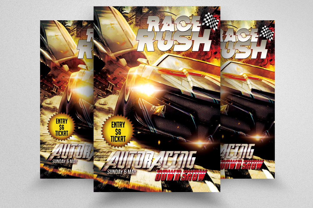 Car Racing Flyer Template, a Flyer Template by Design Up
