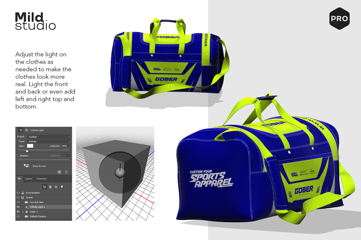 3D Sports Bag Mockup, an Apparel Mockup by Mildstudio | Creative Market