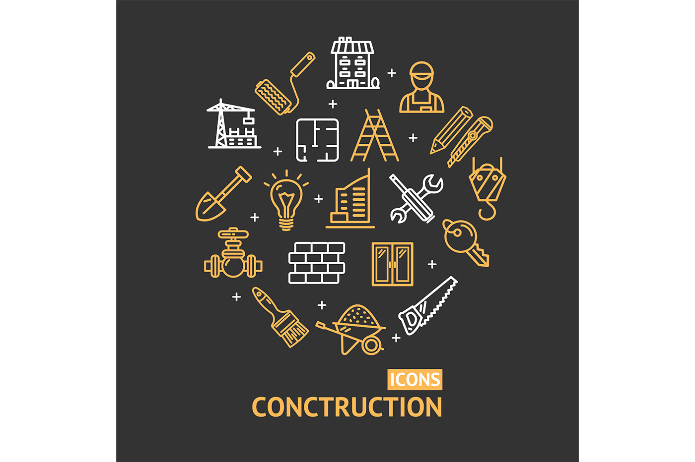Building Construction Line Icon | Outline Icons ~ Creative Market
