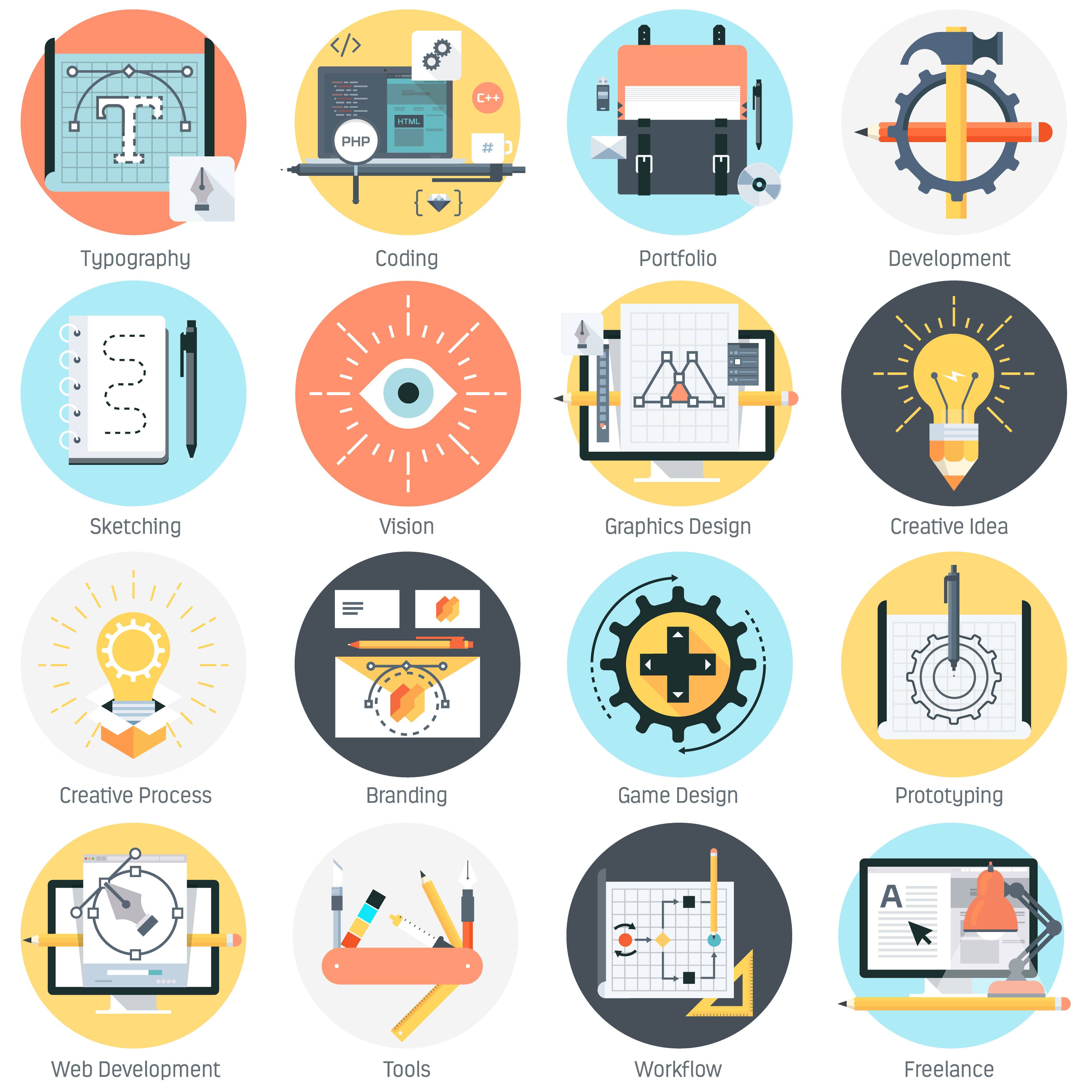 Design and development icon set, an Icon by Howcolour