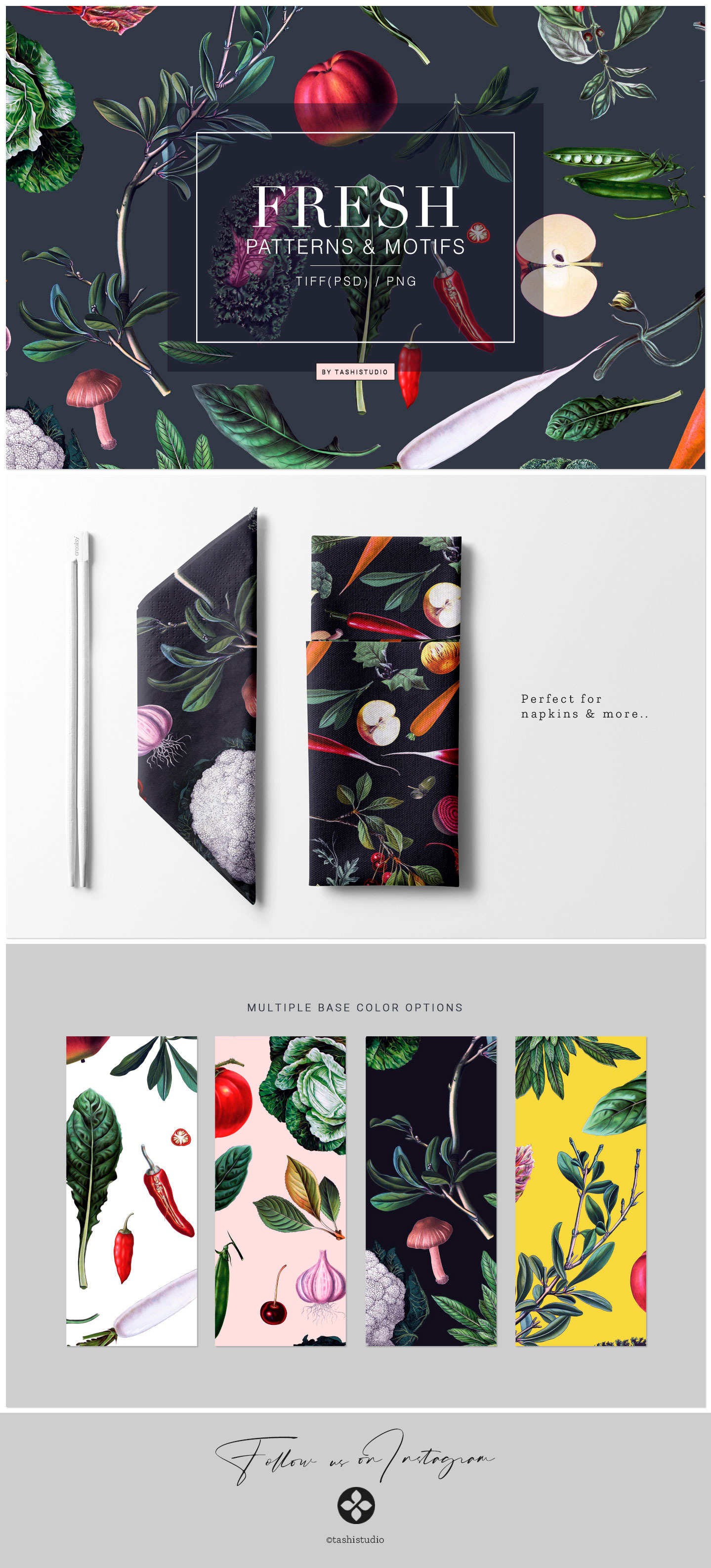 Fresh, Vegetables, Fruits & more!, a Pattern Graphic by TSTUDIO ...