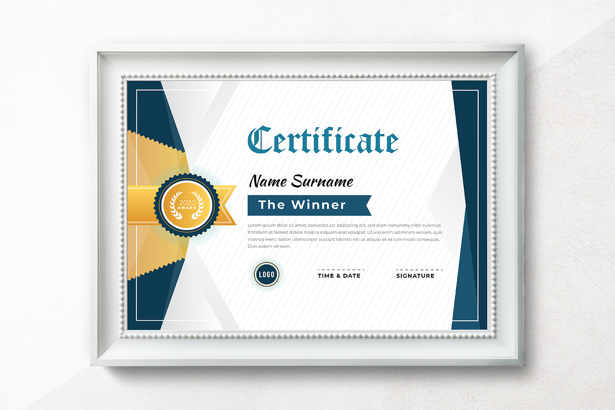 Creative Certificate Design Template, a Stationery Template by ZAAS