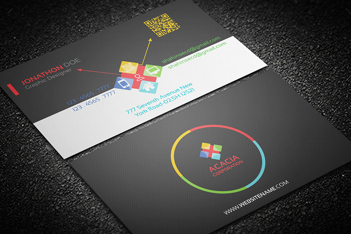 Infographic Business Card, a Business Card Template by DesignGhar