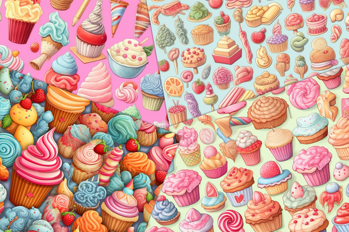 Whimsical Confectionery Patterns, a Background Graphic by AdriOP