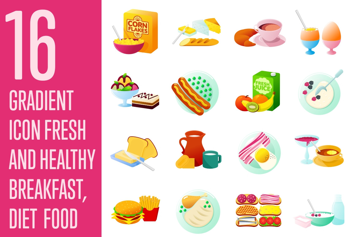 Breakfast gradient icon, an Object Graphic by Handy Trendy