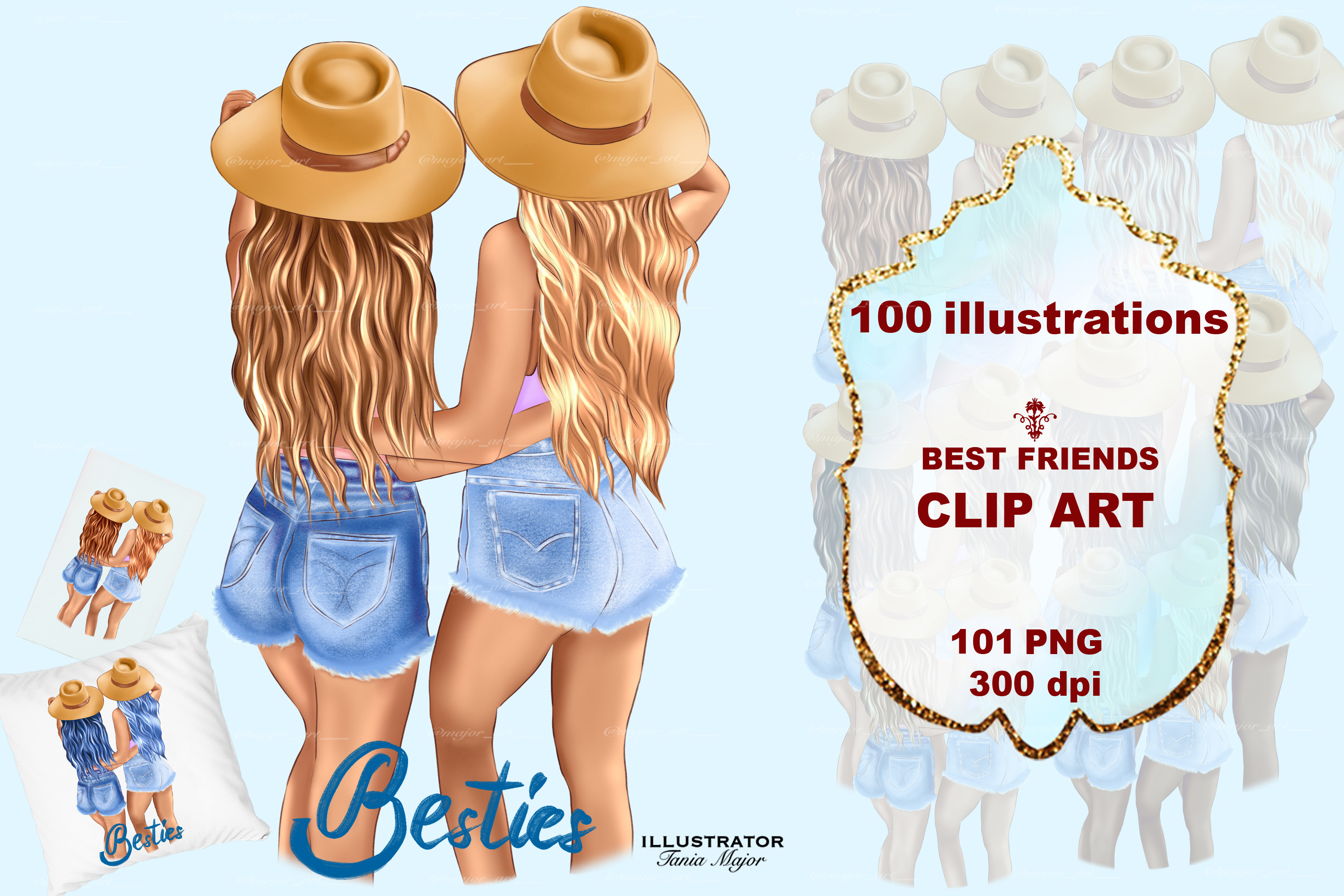 Best friends clipart, an Illustration by MajorArtTm