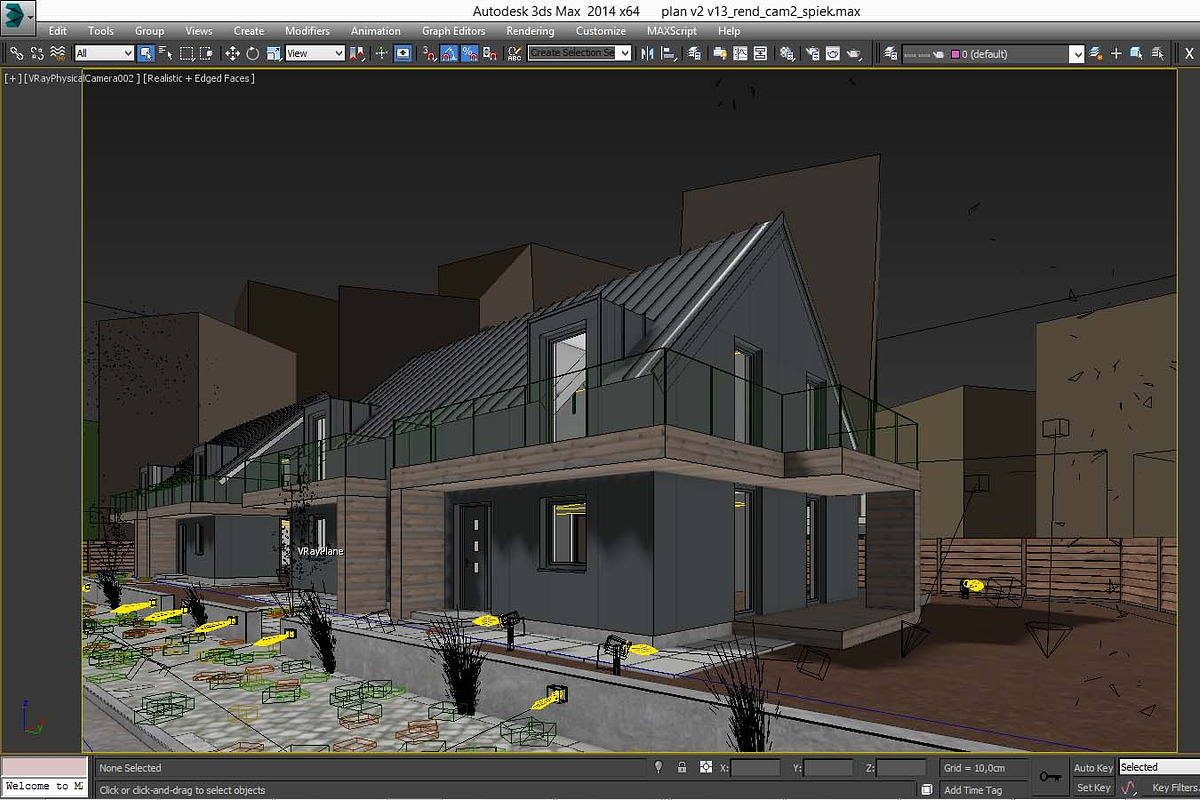 Vray Night Pro Setup Scene - House, an Architecture 3D Model by VisualCG