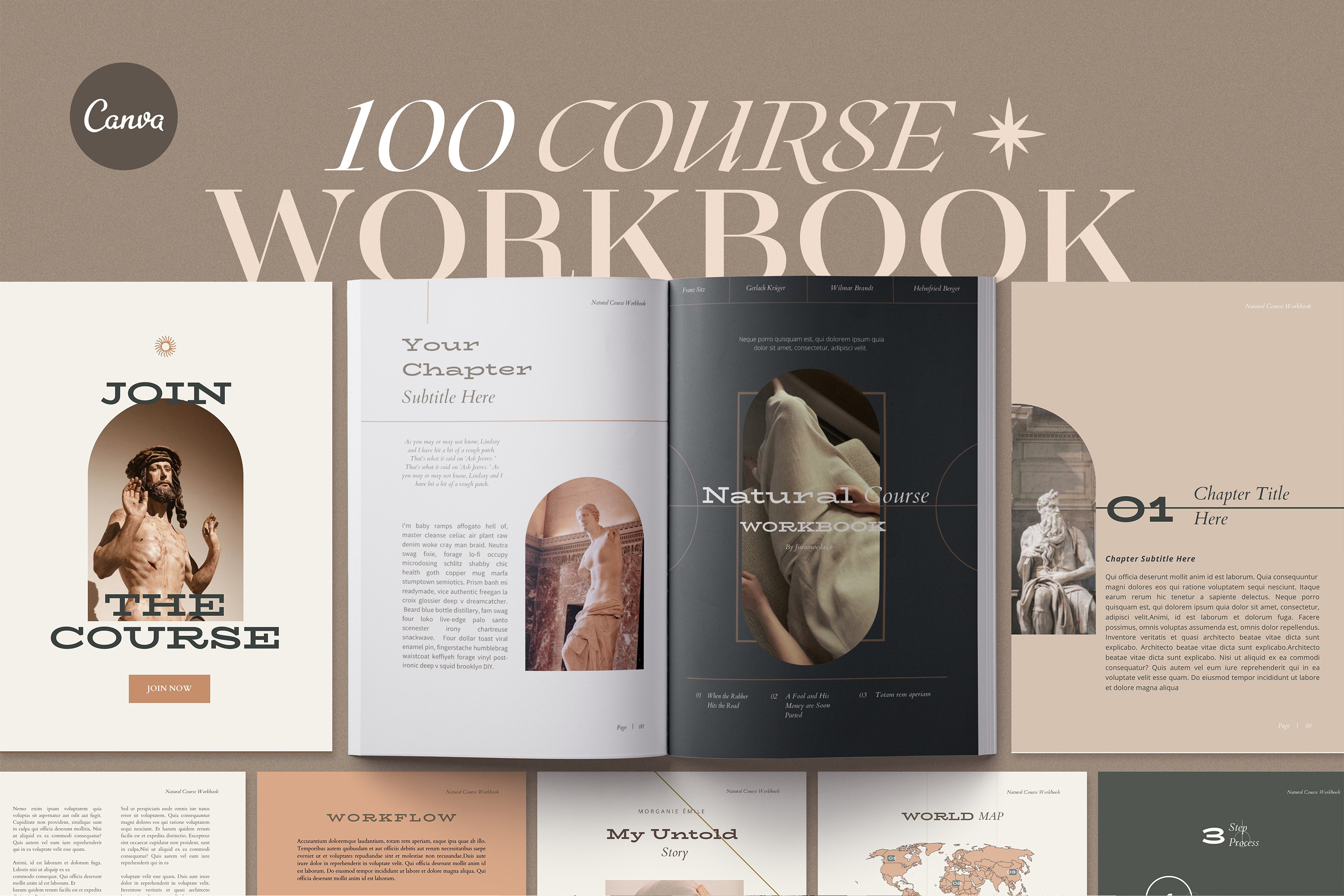 Natural Canva Course Workbook Template