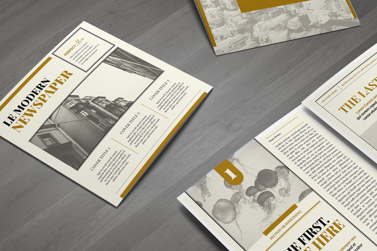 Modern Newspaper Square Brochure, a Brochure Template by Luuqas Design
