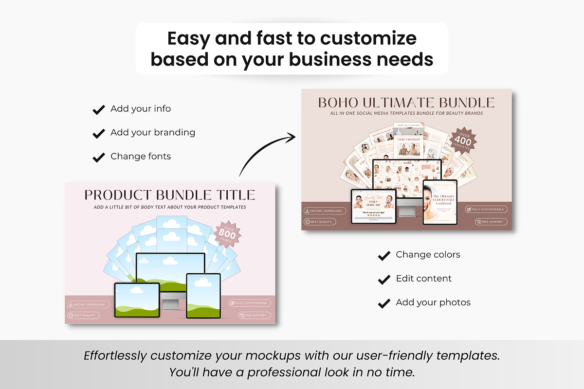 Digital Products Mockup Templates Pink
