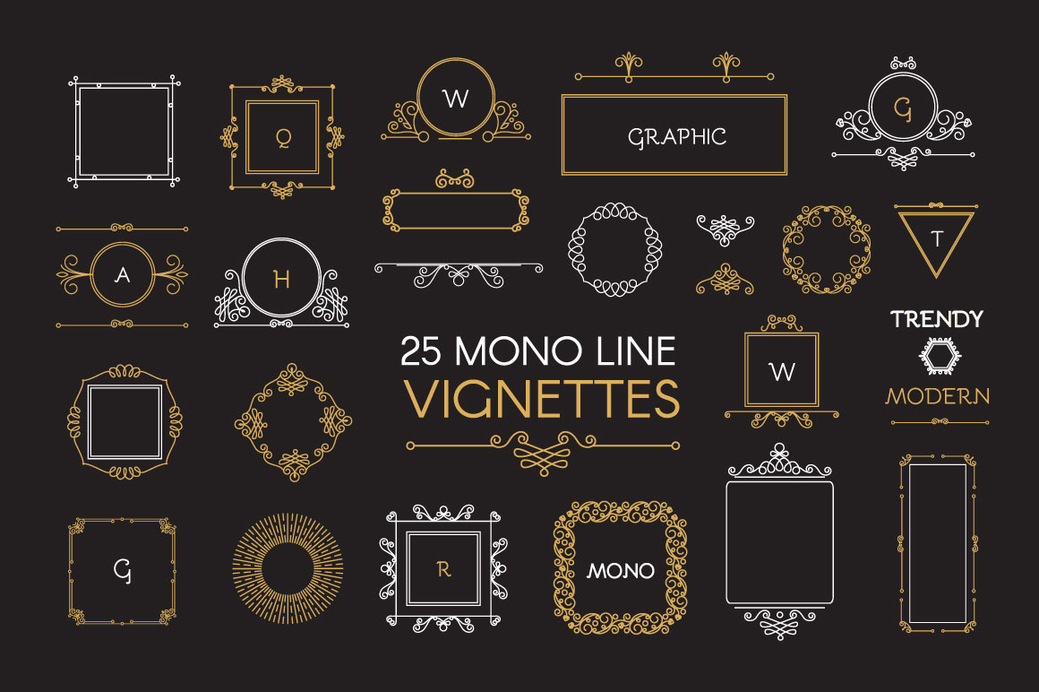 Vintage Vignettes Set. Vector,Raster, an Illustration by feaspb