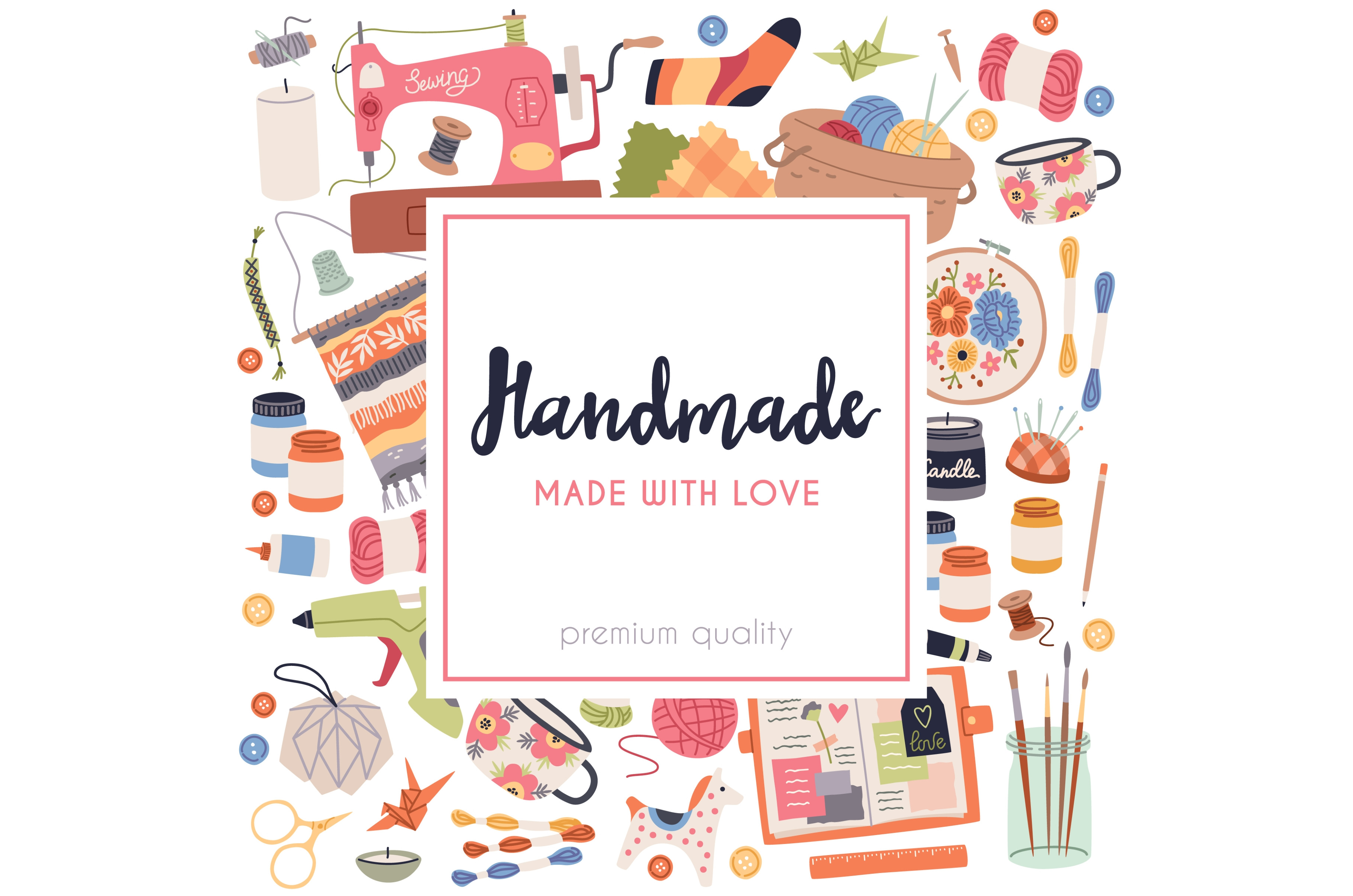 Handmade crafts. Art accessories and, a Decorative Illustration by ...