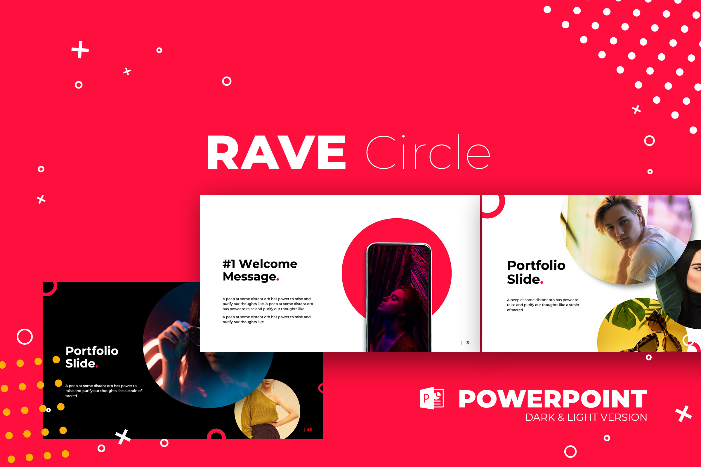 Rave Circle Powerpoint Template, a Presentation Template by TemplateZuu
