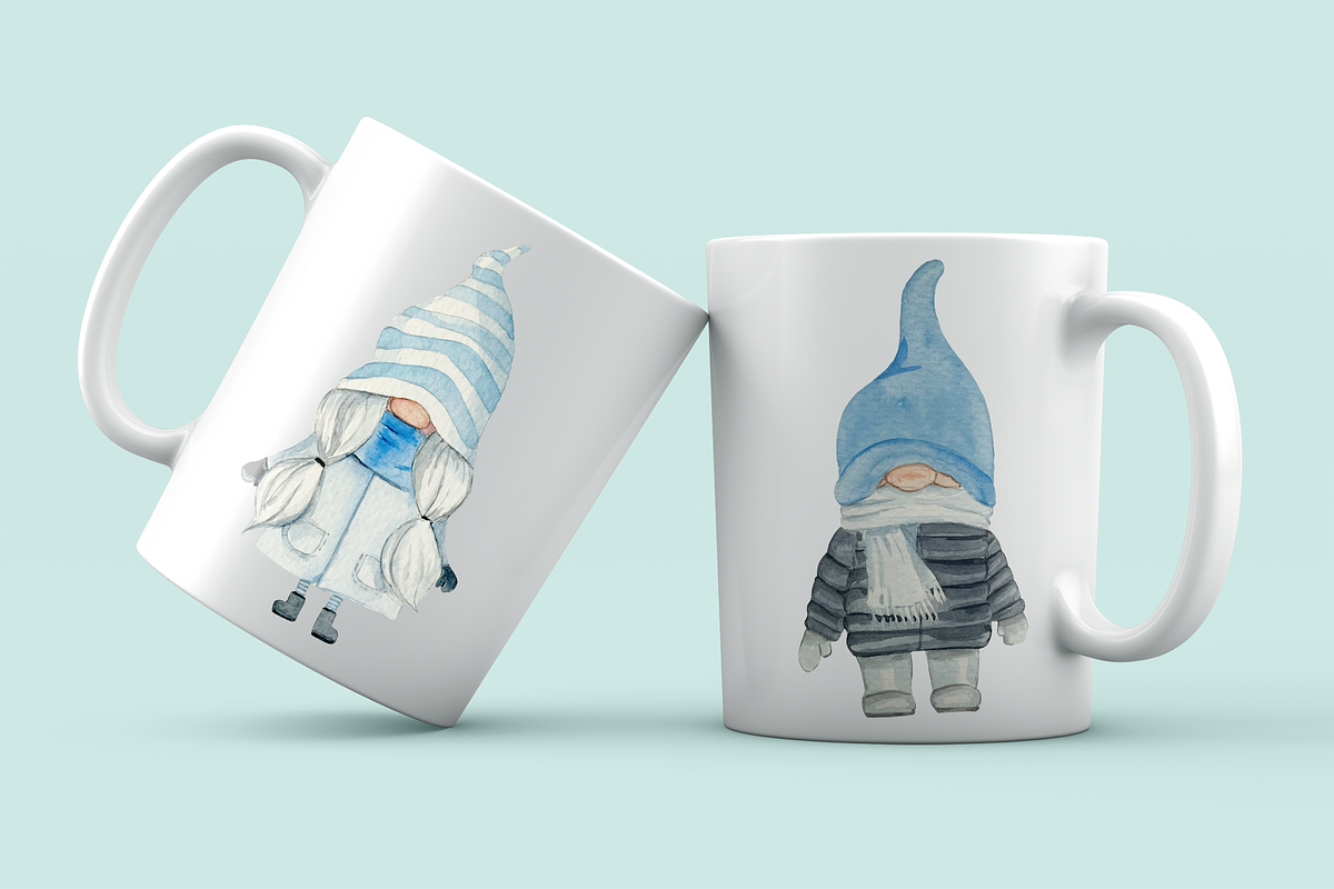 Gnome Family Watercolor Clip Art Set, an Illustration by Tati Bordiu