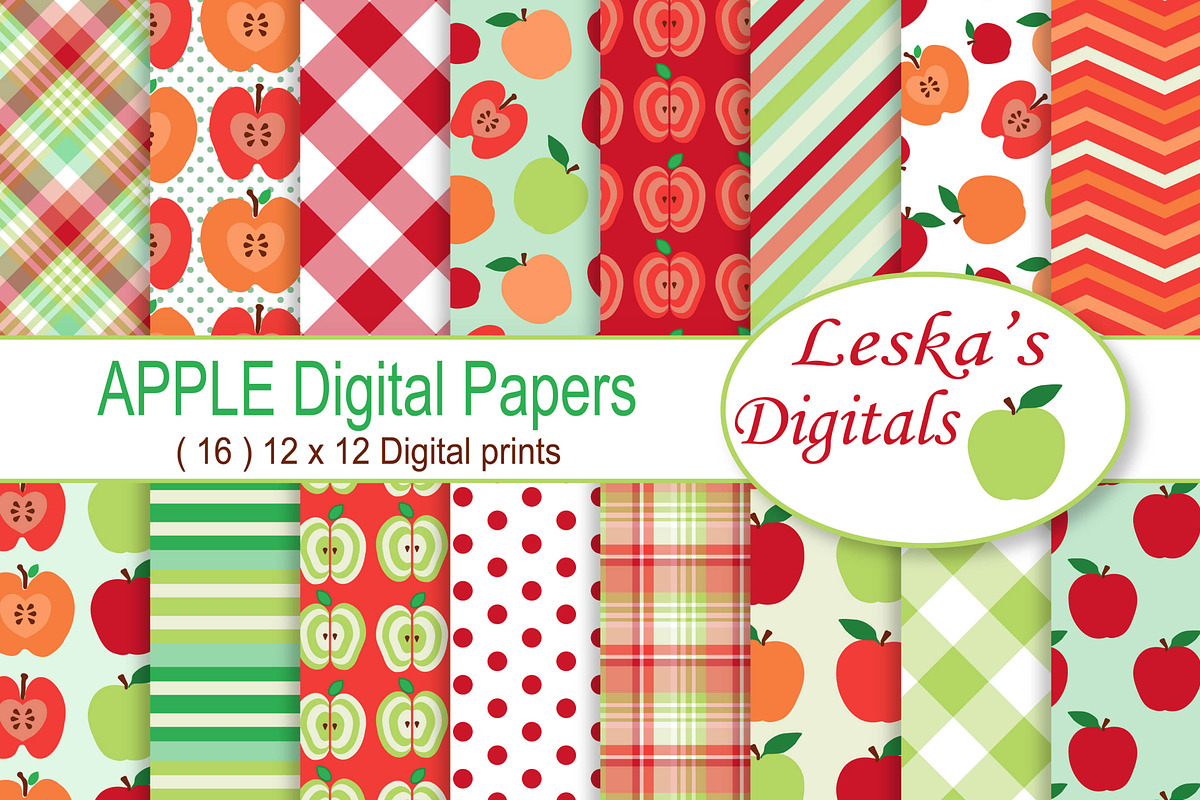 Apple Digital Paper, a Pattern Graphic by Leska's Digitals