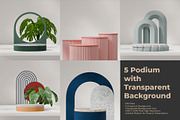 5 Podium with Transparent Background | Advertising Mockups ~ Creative ...