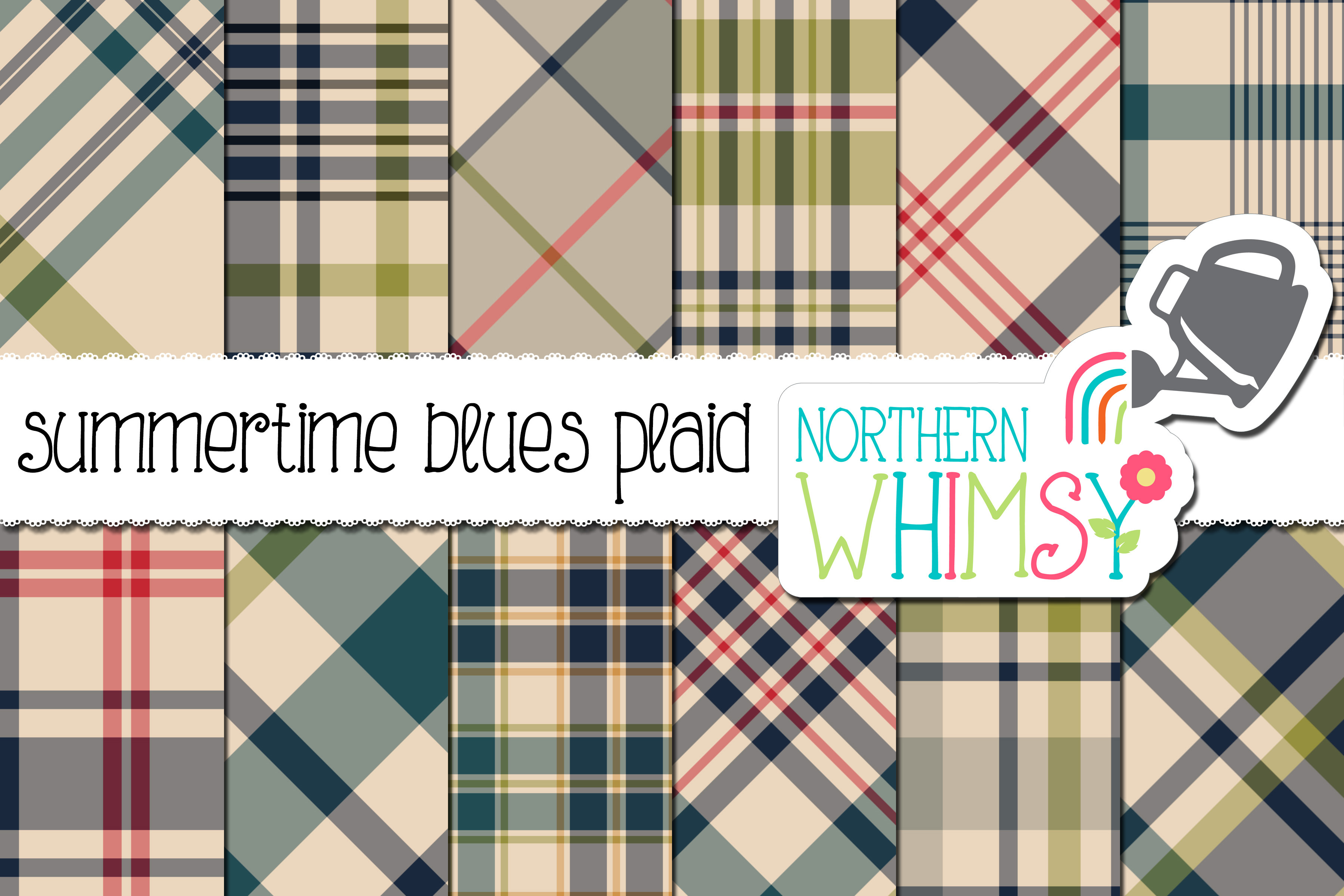 Summer Plaid Patterns, a Pattern Graphic by Northern Whimsy Design