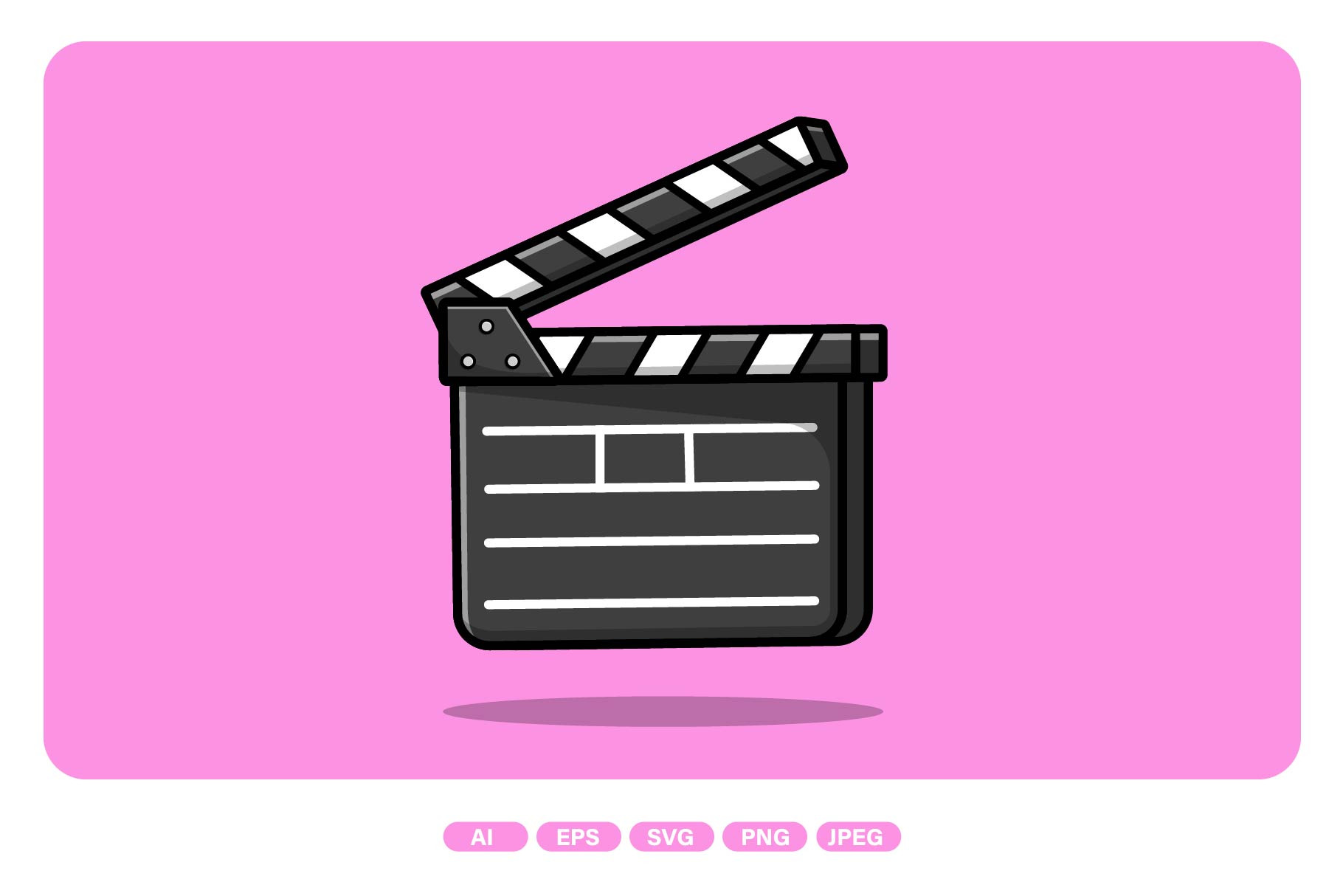 Clapper Board Film Cartoon, an Object Illustration by mokshalabs
