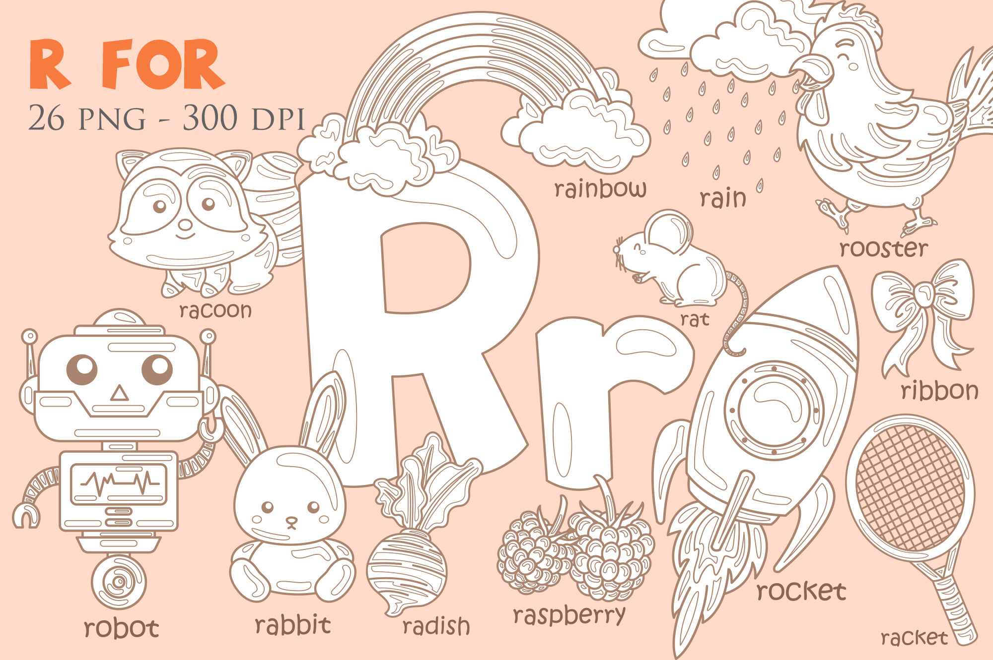 Alphabet R For Vocabulary Stamp, an Education Illustration by ...