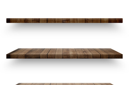 Wooden shelf template set isolated, a Texture Graphic by Sergey Kotenev