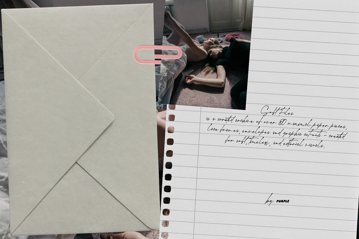 Soft Files: Minimal Archive Collage, an Object Graphic by Purple